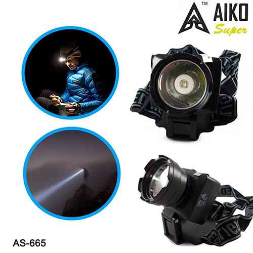 Aiko 1W Rechargeable Head Mounted LED Torch Lamp AS-665 - ido.lk