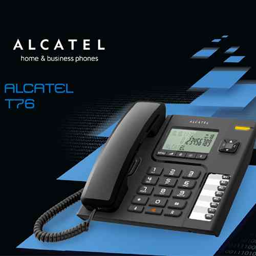 Alcatel T-76 Black Corded Landline Phone - CLI Phone - ido.lk