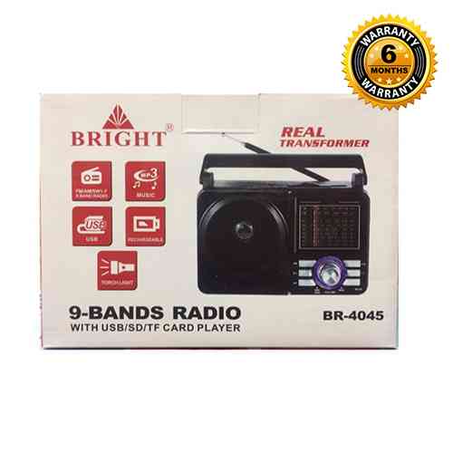 Buy Bright FM Radio with Torch Light BR-4045 - USB TF Player - ido.lk