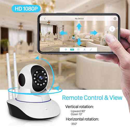 Wireless IP Camera 360° Rotating Night Vision Wifi Camera - ido.lk