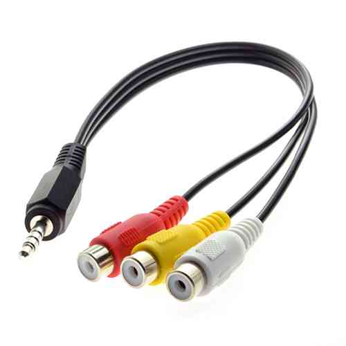 3.5mm AUX to 3RCA M/F Audio Video Mini AV Cable - ido.lk