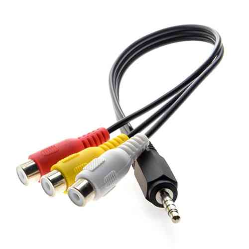 3.5mm AUX to 3RCA M/F Audio Video Mini AV Cable - ido.lk