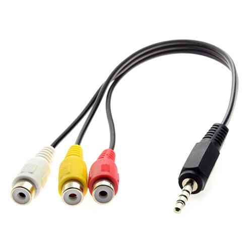 3.5mm AUX to 3RCA M/F Audio Video Mini AV Cable - ido.lk