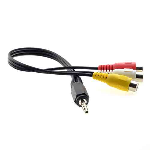 3.5mm AUX to 3RCA M/F Audio Video Mini AV Cable - ido.lk