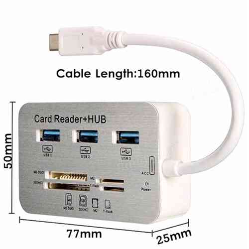 USB 3.0/3.1 Hub With Card Reader - Super Speed USB HUB - ido.lk