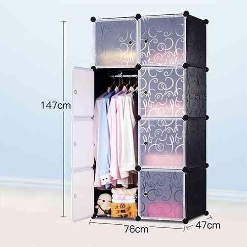 8 Door DIY Plastic Portable Wardrobe Storage Organizer - ido.lk