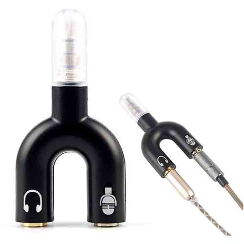 Audio Splitter 3.5mm Jack Aux Cable - Connect Mic & Headphones - ido.lk