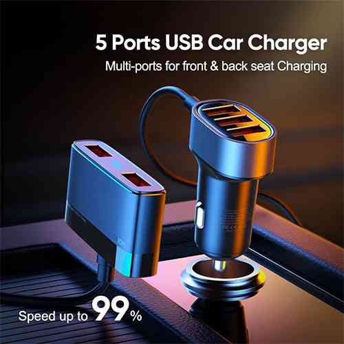 5 USB Multi Port Car Charger Joyroom smart car charger - ido.lk