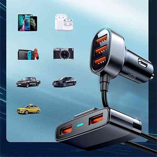5 USB Multi Port Car Charger Joyroom smart car charger - ido.lk