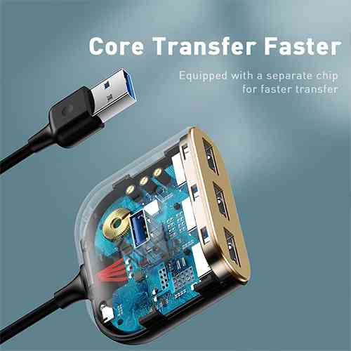 Baseus USB Hub 4 in 1 Adapter Square Round USB3.0 Hub - ido.lk