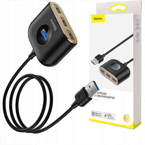 Baseus USB Hub 4 in 1 Adapter Square Round USB3.0 Hub - ido.lk