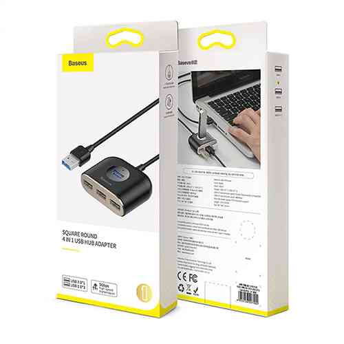 Baseus USB Hub 4 in 1 Adapter Square Round USB3.0 Hub - ido.lk