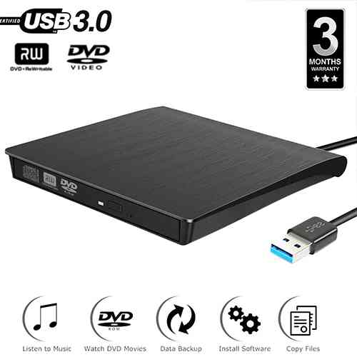 USB 3.0 External DVD RW Burner CD Writer - ido.lk