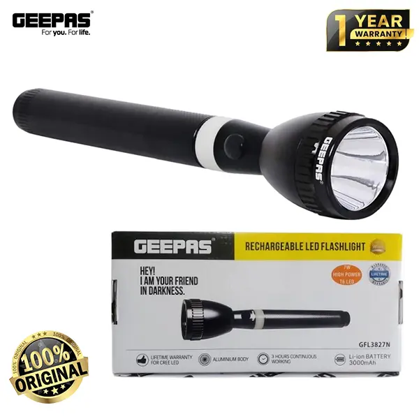 Geepas GFL3827 Rechargeable LED Flashlight - ido.lk