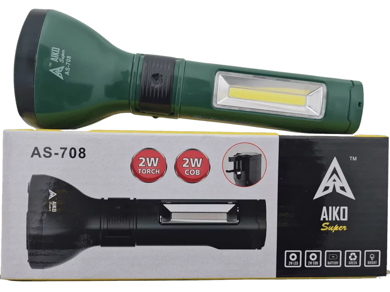 LED Rechargeable Torch with Flashlight AIKO AS 708 - ido.lk