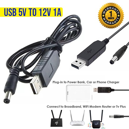 USB 5V to 12V DC Power Cable for Routers - ido.lk