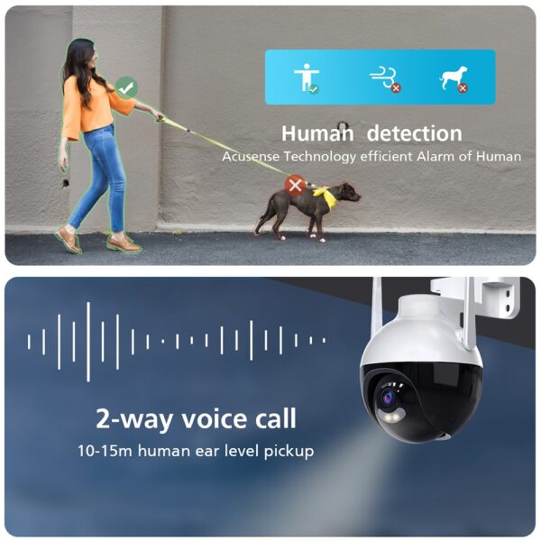 4MP PTZ Wifi IP Camera iCsee Outdoor CCTV Camera - ido.lk