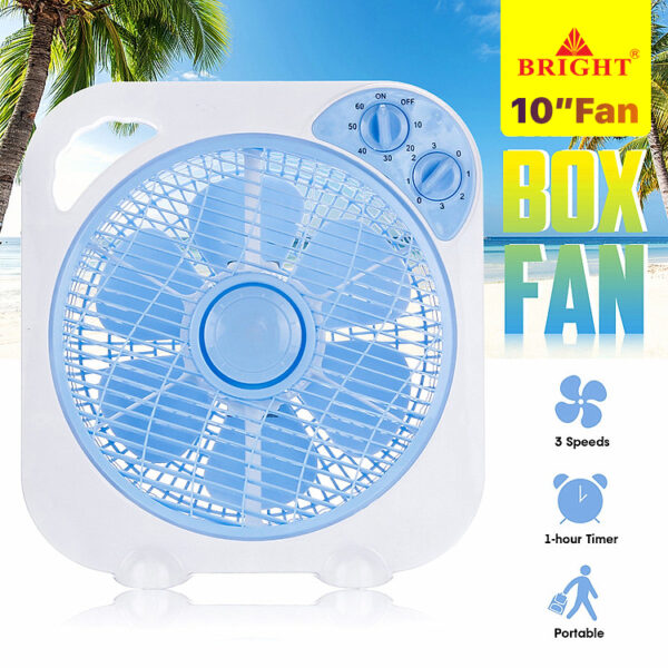 Bright 10inch Box Desk Fan with Timer - ido.lk