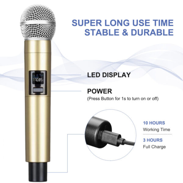 Wireless Rechargeable Dual Mic Handheld Microphone - ido.lk