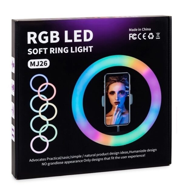 RGB Ring Light with Stand MJ26 LED Soft Light - ido.lk