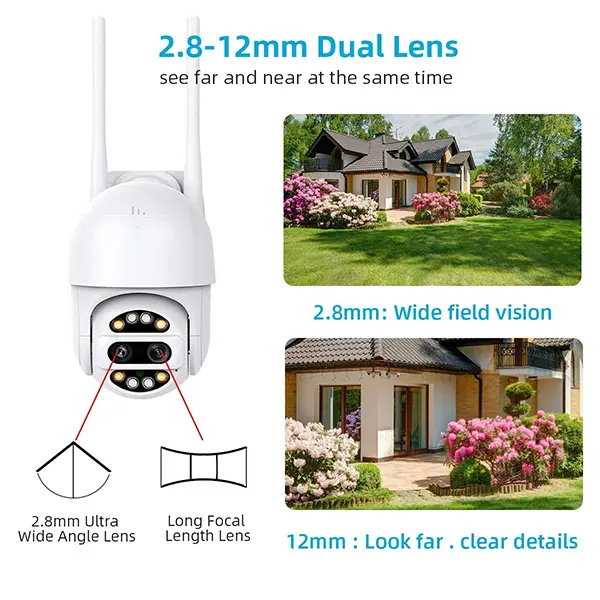 4MP Dual Lens Wifi IP Camera 8X Digital Zoom - ido.lk