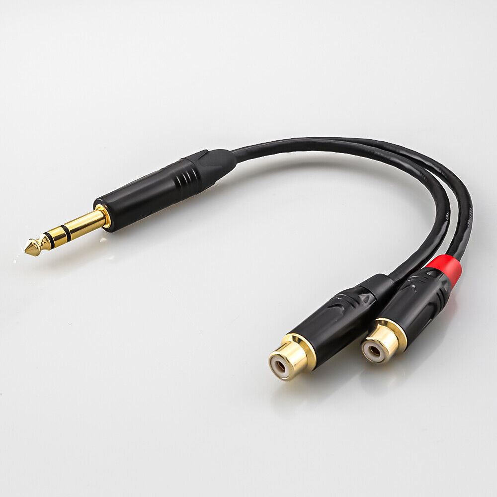 6.5mm TRS Stereo Male to 2 RCA Female Audio Cable - ido.lk