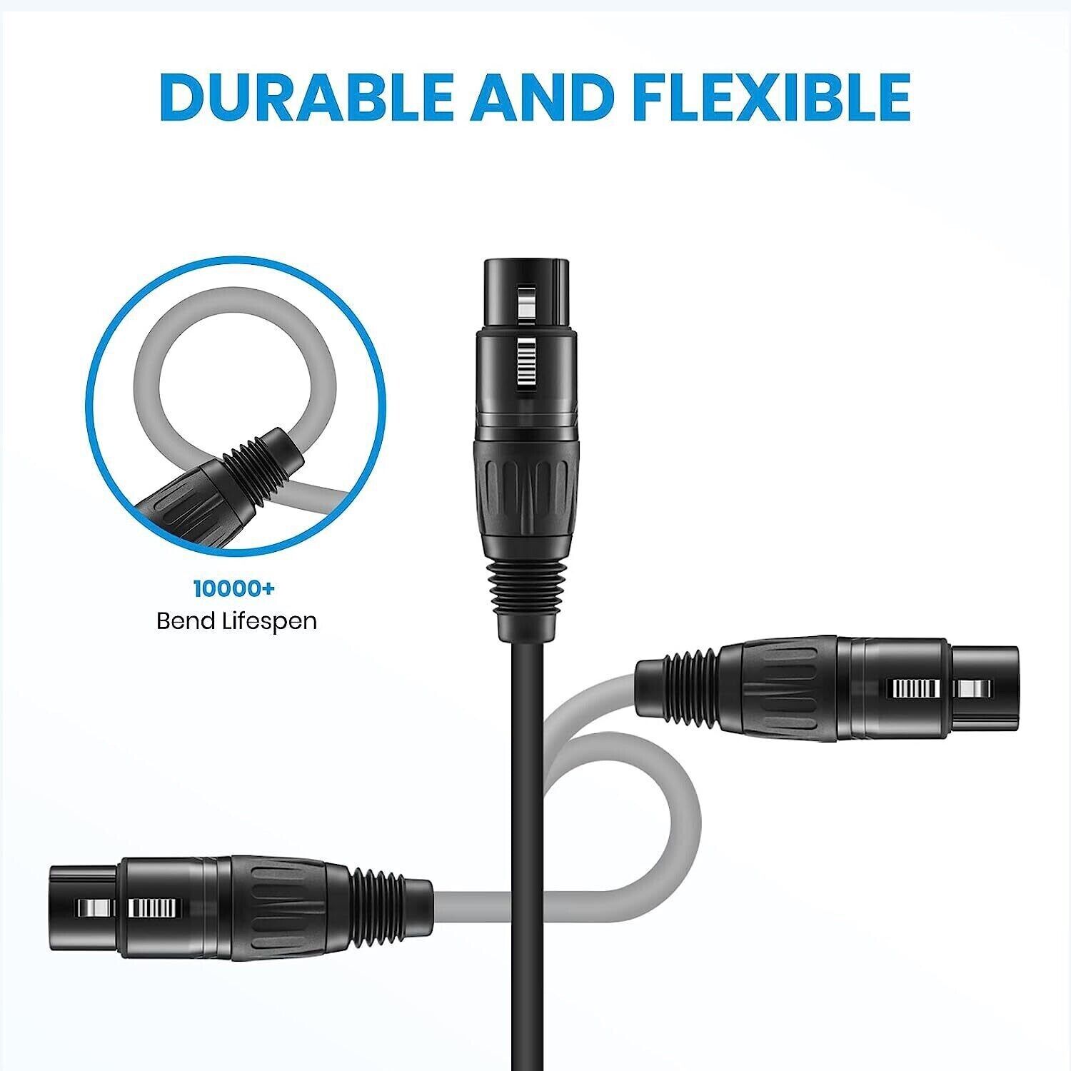 XLR Male to Female Mic Microphone Cable 1M - ido.lk