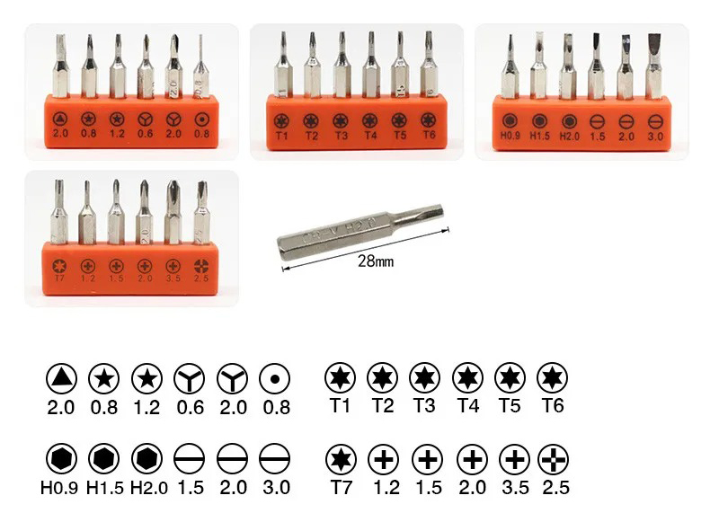 28 in 1 Multi-Function Screwdriver Bit Set Repair Tools - ido.lk