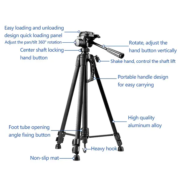 Professional Camera Tripod Stand 3520 – Maximum Height 1.4M - ido.lk
