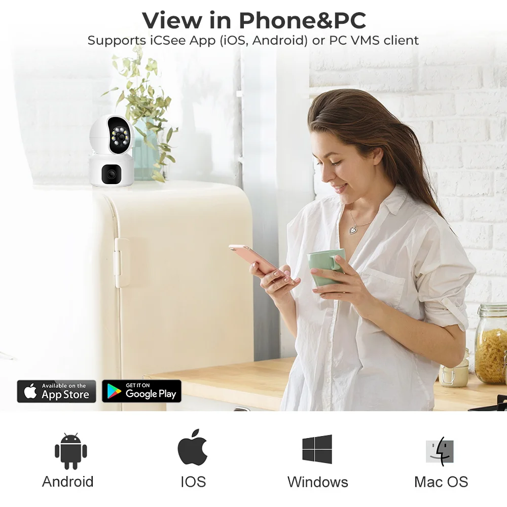 Dual Lens Indoor WiFi Camera 4MP CCTV Dome Camera - ido.lk