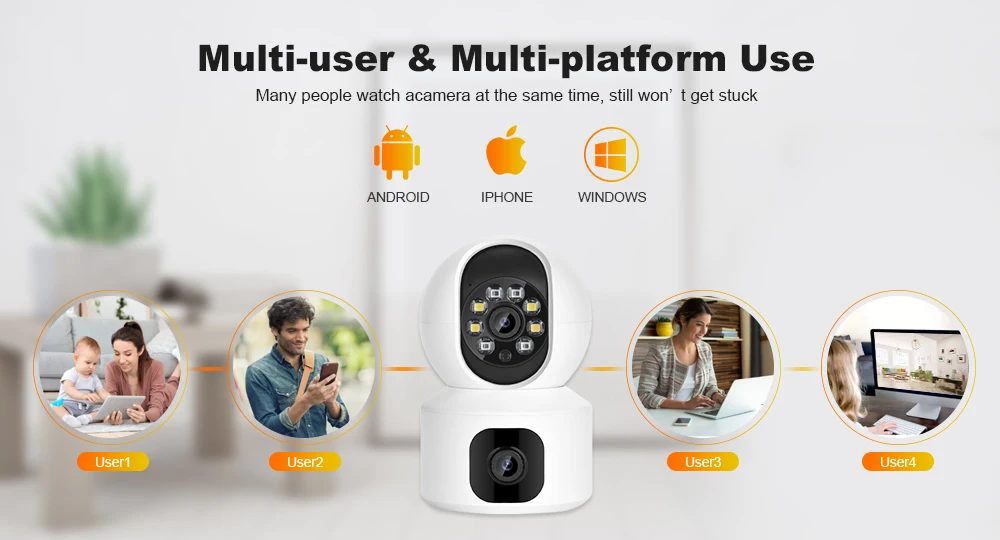 Dual Lens Indoor WiFi Camera 4MP CCTV Dome Camera - ido.lk