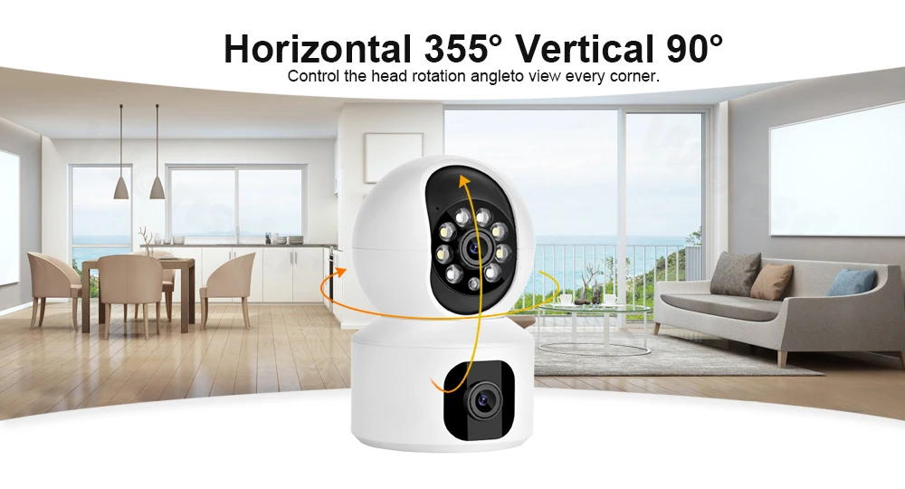 Dual Lens Indoor WiFi Camera 4MP CCTV Dome Camera - ido.lk