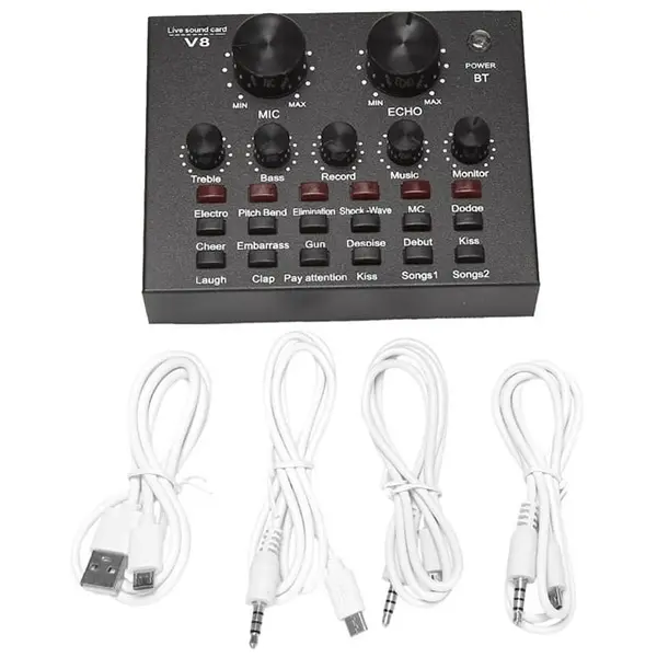 V8 External Live Sound Card Microphone Set - ido.lk