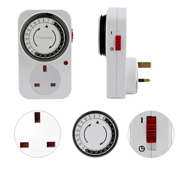 24 Hours Plug in Timer UK 3 Pin Power Socket - ido.lk