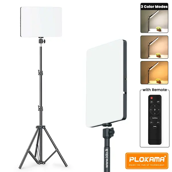 LED Fill Light Panel Video Light with Stand Plokama LIVE-P11 - ido.lk