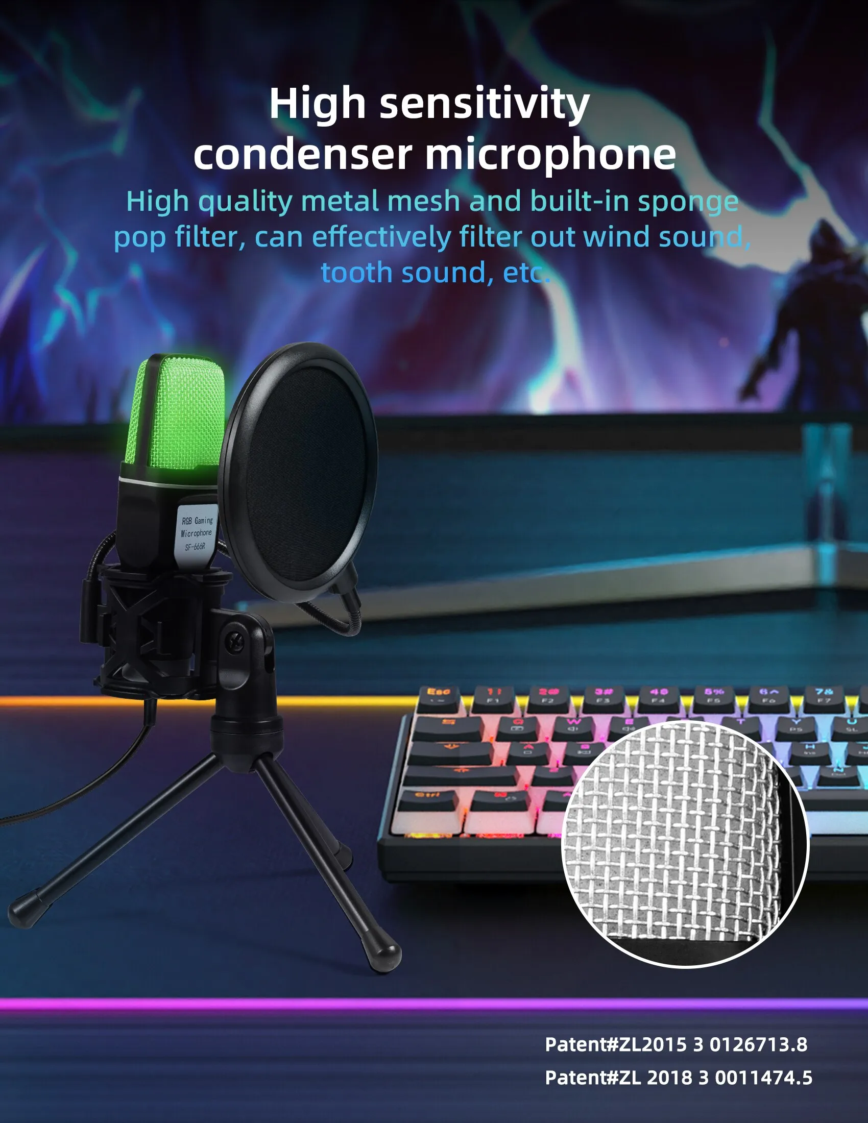 USB Condenser Microphone Gaming Mic YANMAI SF-666R - ido.lk