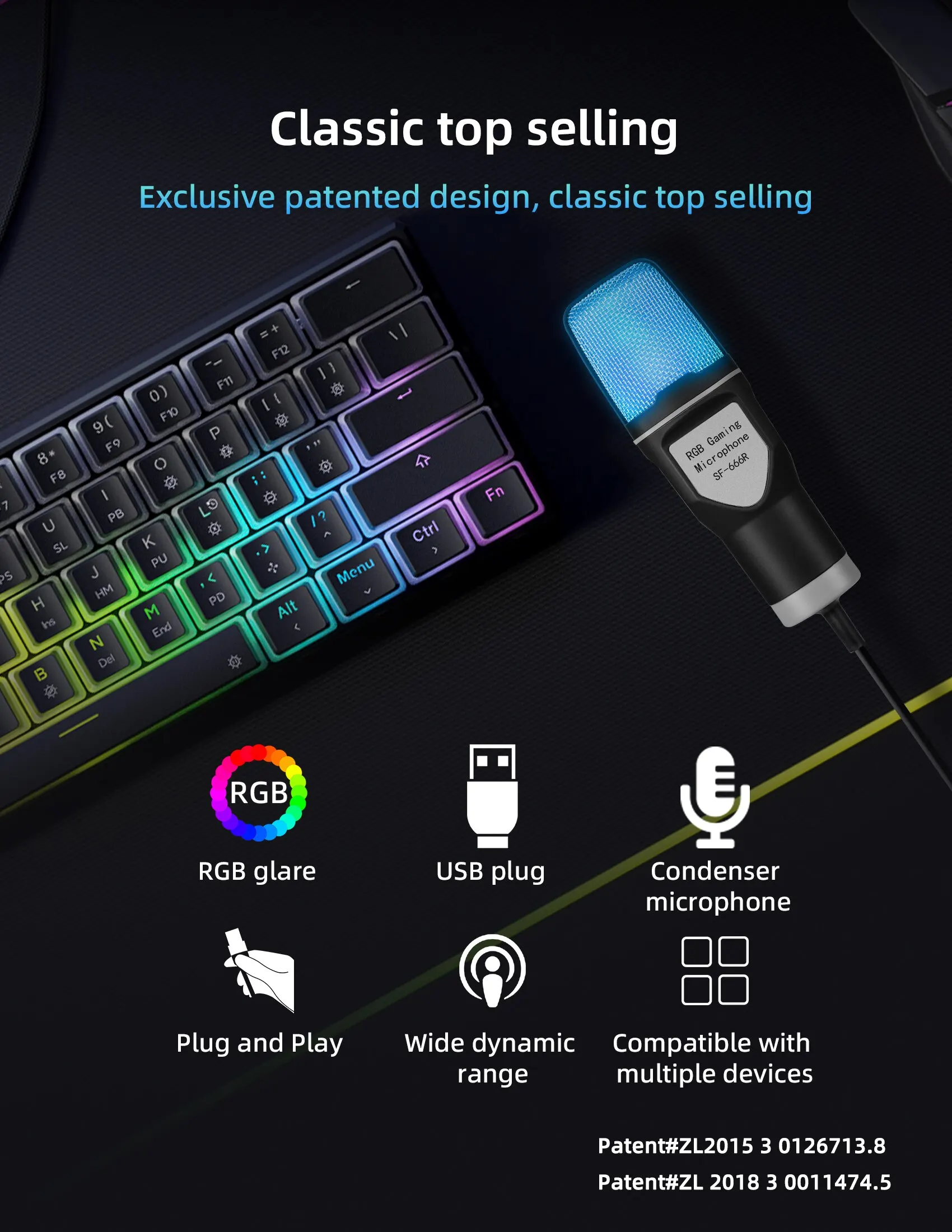 USB Condenser Microphone Gaming Mic YANMAI SF-666R - ido.lk