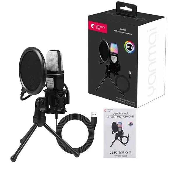 USB Condenser Microphone Gaming Mic YANMAI SF-666R - ido.lk