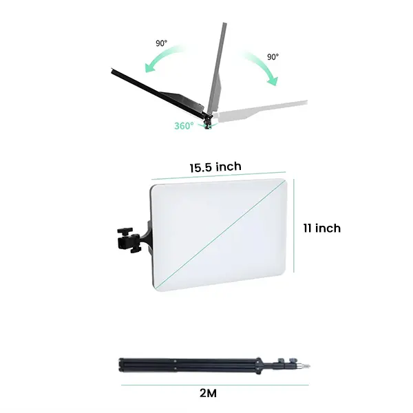 19 Inch LED Video Fill Light Panel with Stand - ido.lk