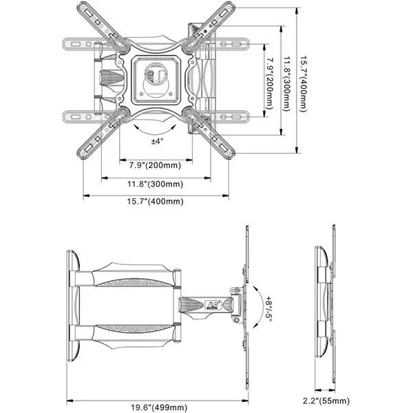 P4 Full Motion LED TV Wall Mount for 32inch to 60inch TV - ido.lk