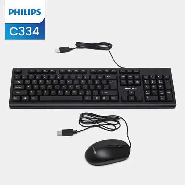 Philips C334 Wired Keyboard and Mouse Combo - ido.lk