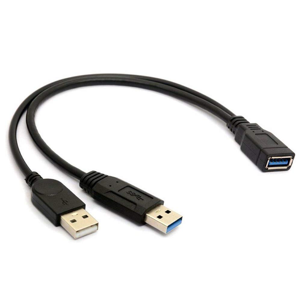 USB 3.0 Female to Dual USB Male Extra Power Data Extension - ido.lk