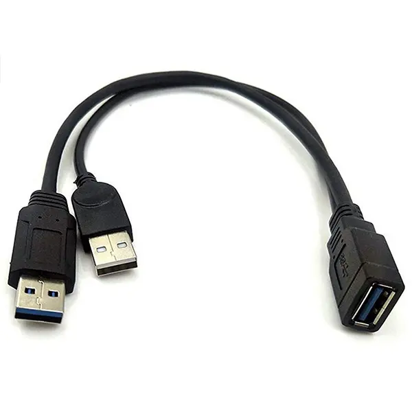 USB 3.0 Female to Dual USB Male Extra Power Data Extension - ido.lk