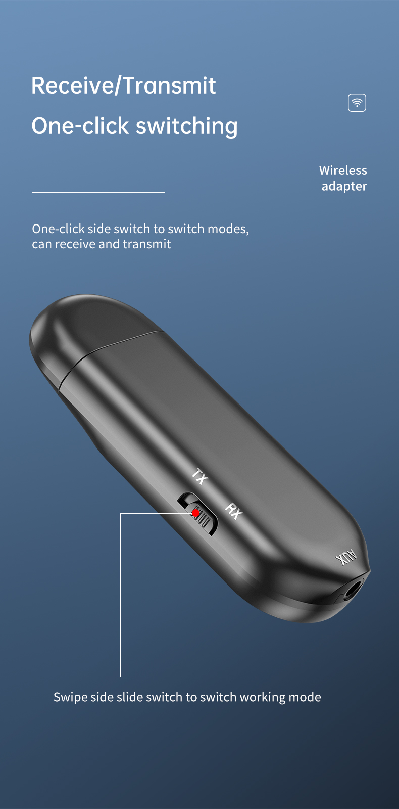 Visible Bluetooth Receiver Transmitter Adapter with Display - ido.lk