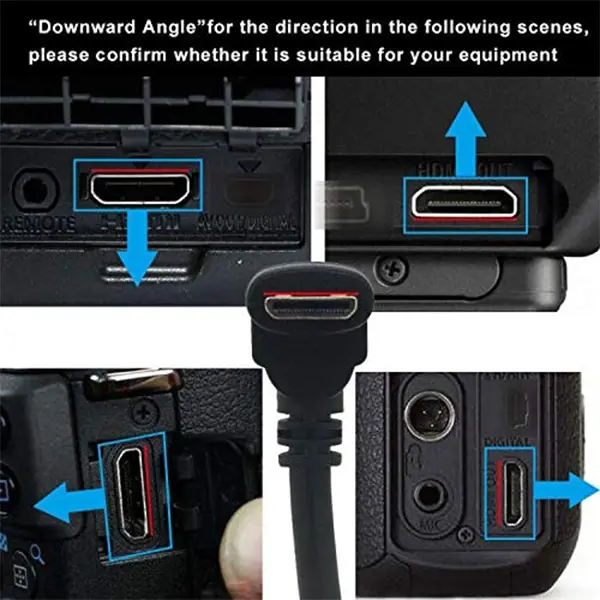 Mini HDMI to HDMI Female Cable Mini HDMI 90 Degree Angle - ido.lk