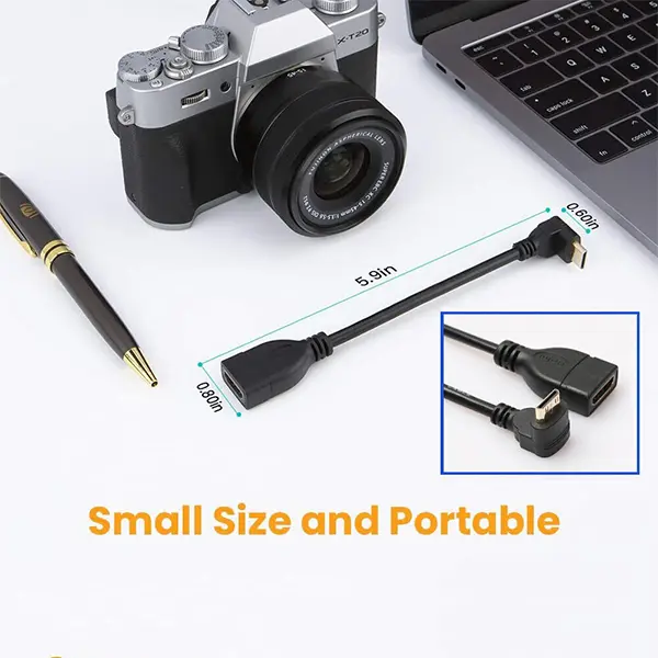 Mini HDMI to HDMI Female Cable Mini HDMI 90 Degree Angle - ido.lk