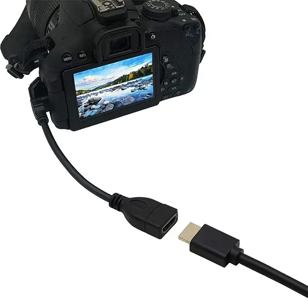 Mini HDMI to HDMI Female Cable Mini HDMI 90 Degree Angle - ido.lk