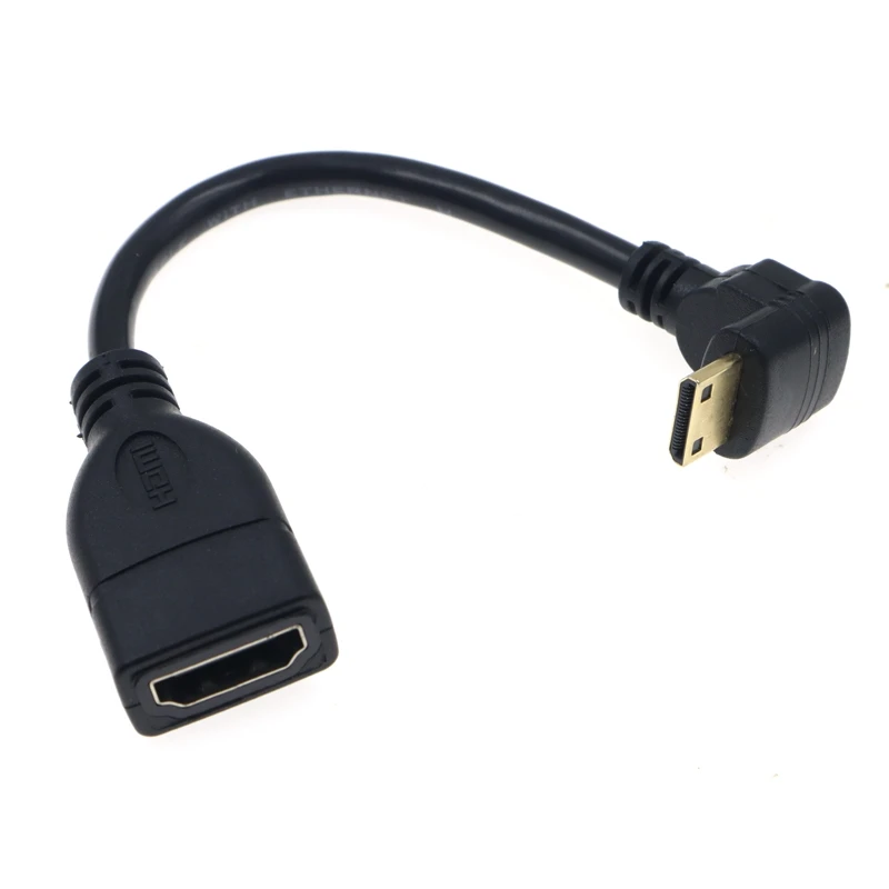 Mini HDMI to HDMI Female Cable Mini HDMI 90 Degree Angle - ido.lk