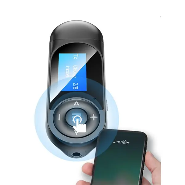 Visible Bluetooth Receiver Transmitter Adapter with Display - ido.lk