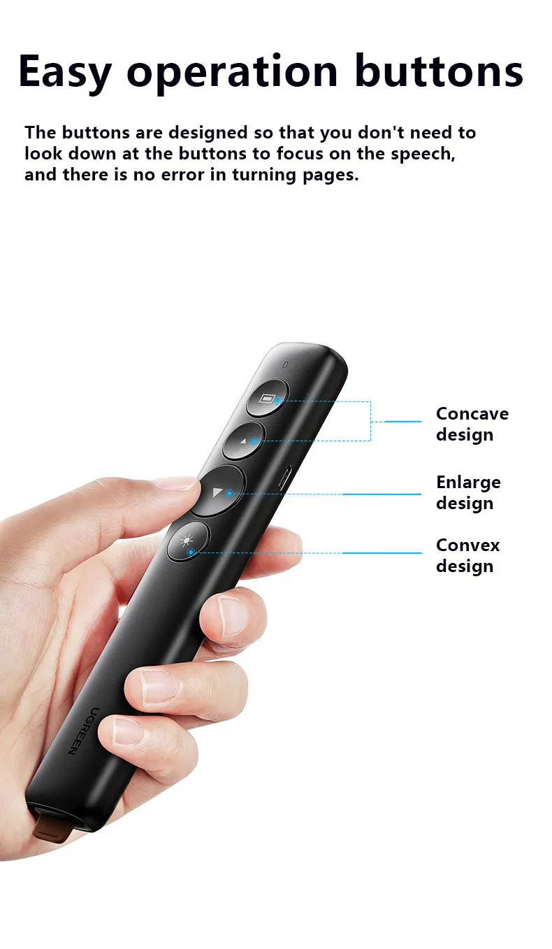 Ugreen Laser Pointer Wireless PPT Remote Controller Presenter - ido.lk